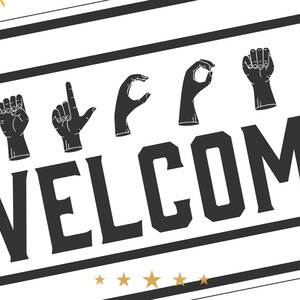 Welcome American Sign Language SVG Sign | ASL Alphabet Welcome | Sign ...