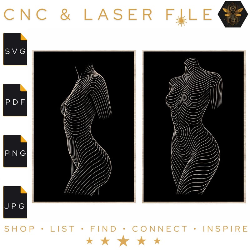 Female Body Line Art - Etsy