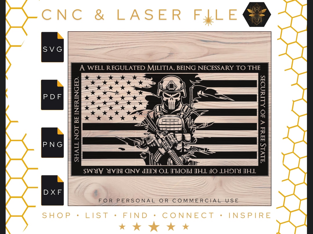2A Border Tattered Flag Skull Soldier Svg | Tattered American Flag ...