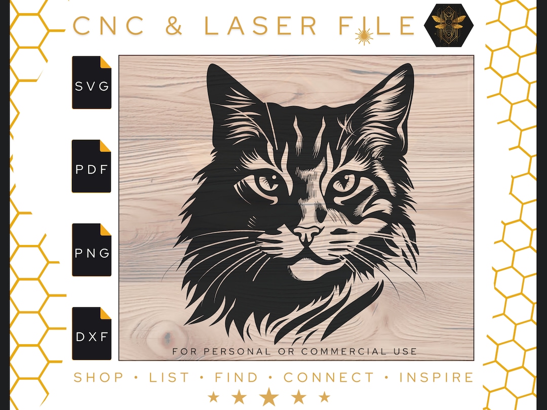 Cat Vector File | Cat Svg | Black & White | Cat | Detailed Cat ...