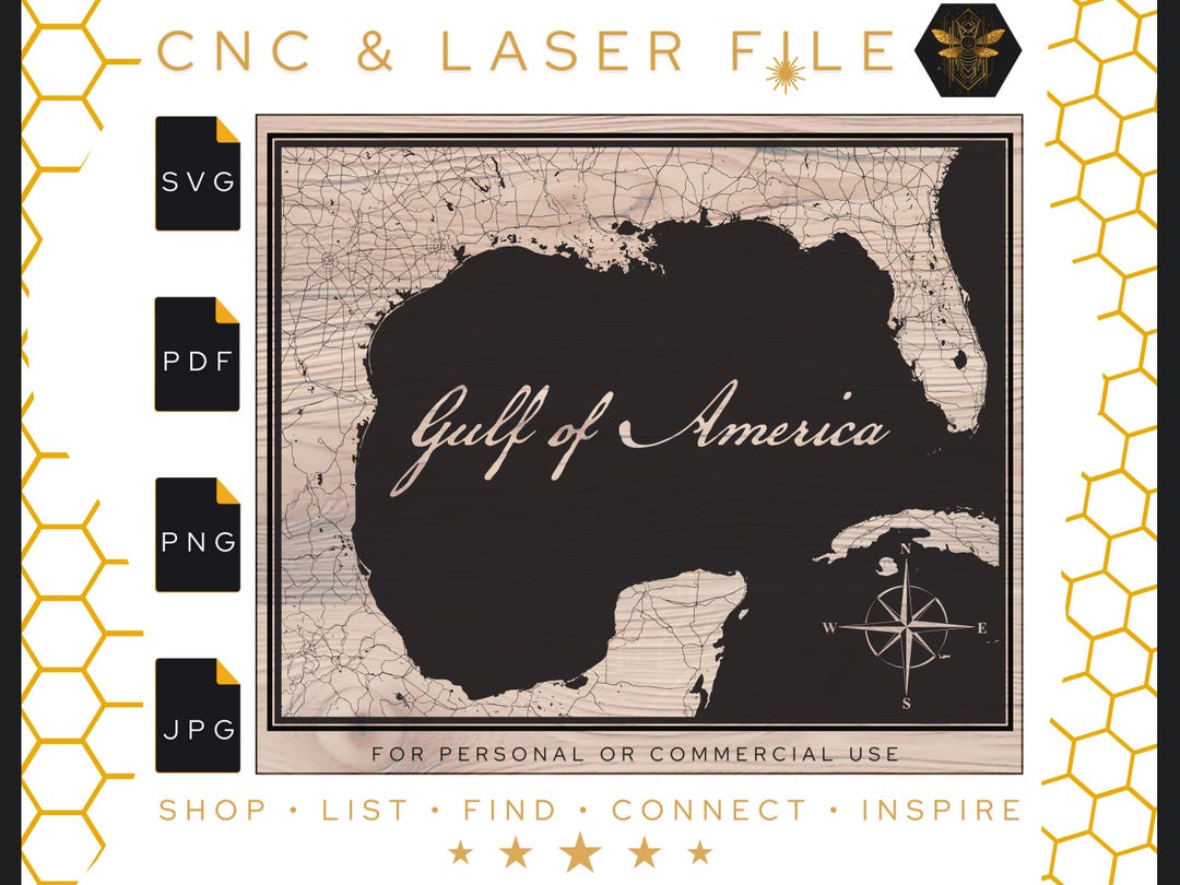Gulf of America Map SVG | Gulf of America | Trump | America Map Laser ...