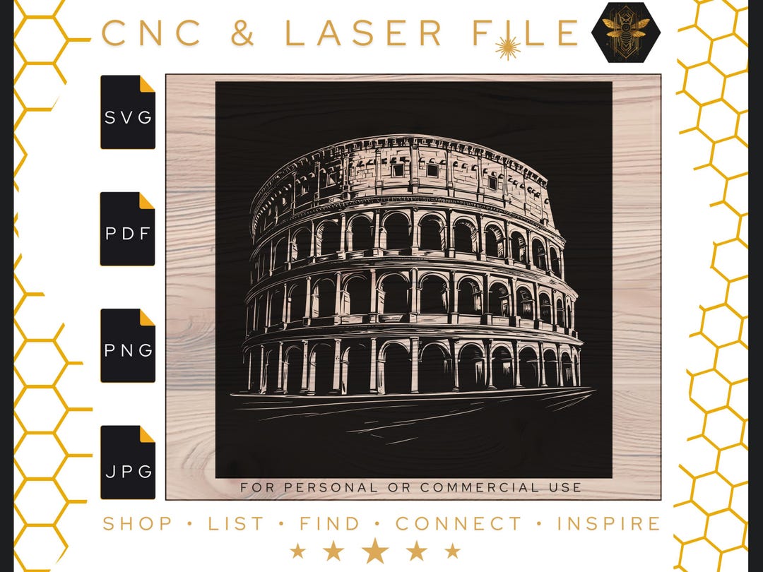 The Roman Colosseum Detailed SVG CNC & Laser File | the Roman Colosseum ...