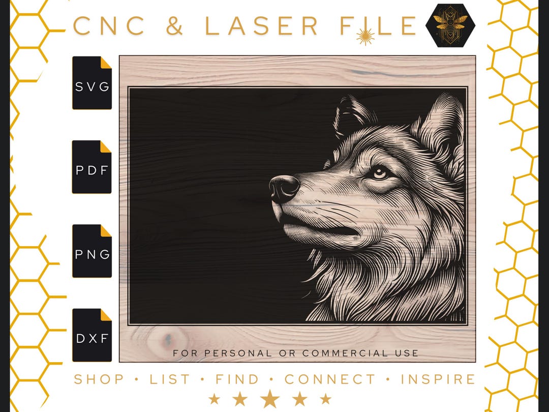 Wolf Vector Illustration | Wolf Svg | Detailed Wolf Black & White ...