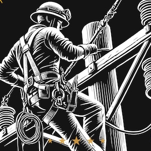 Detailed Lineman Black Background SVG | Lineman Detailed Svg | Lineman ...