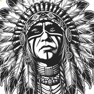 Indian Chief SVG | Indian Vector File | Native American Chief | Indian ...