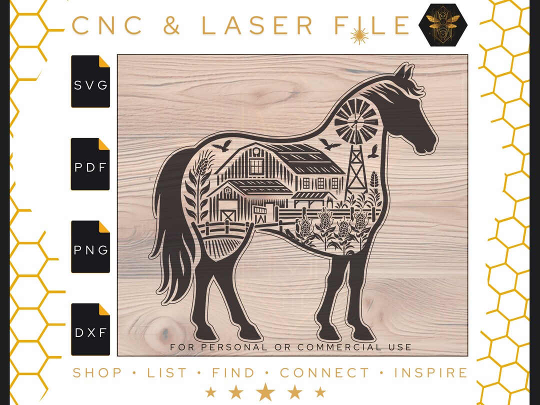 Horse Silhouette With Farm Scene No 1 | Country and Western | Horse ...