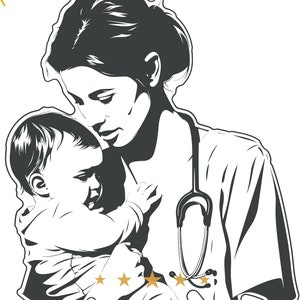 Pediatric Nurse No.1 Svg | Nursing Vector File | Nurse & Patient Svg ...