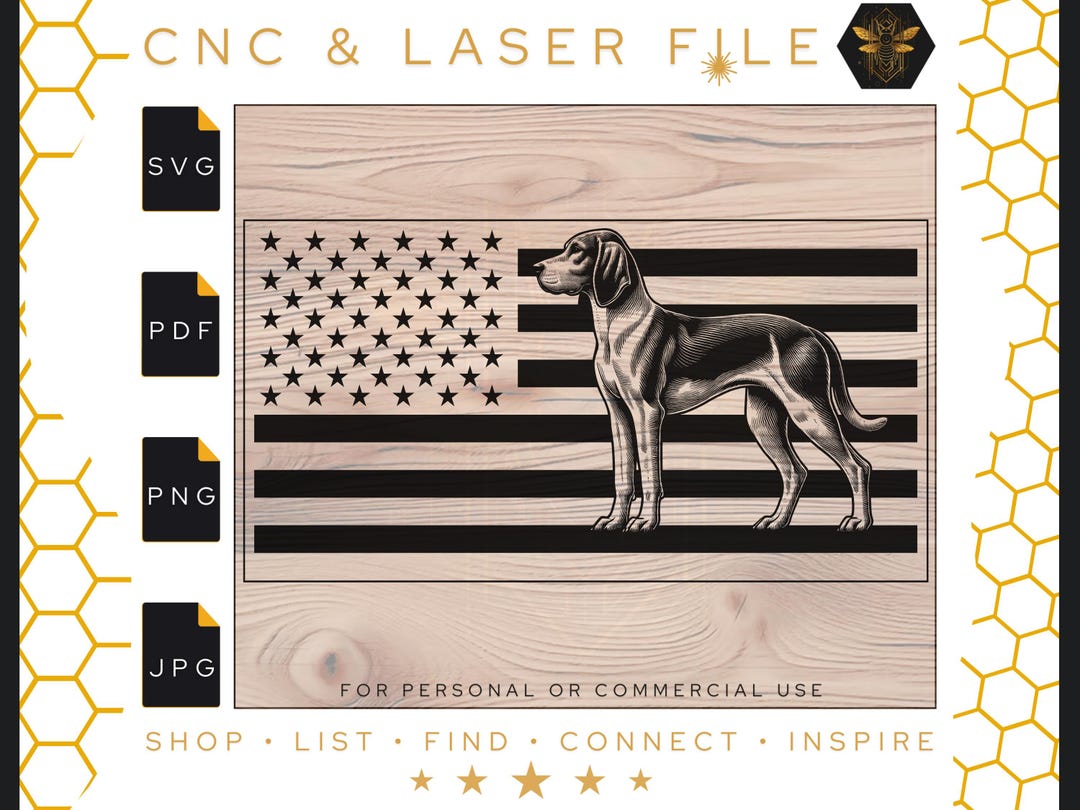 Treeing Walker Coonhound Dog Flag File | Treeing Walker Coonhound Svg ...