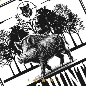 Hog Hunter Sign | Wild Boar Hunter | Wild Boar Sign | Hog Svg | Hunting ...