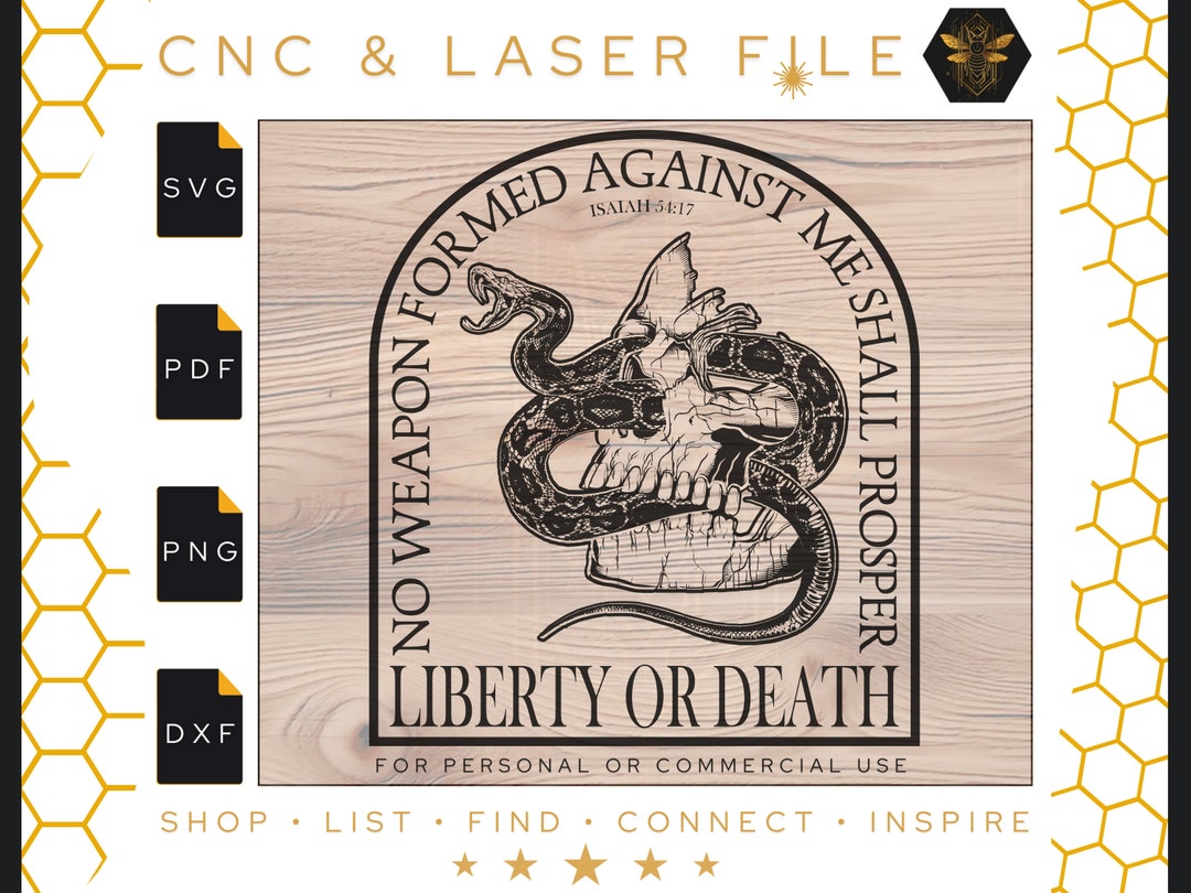 Liberty or Death Snake and Skull | Patriot Vector File | No Weapon ...