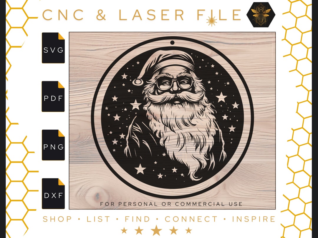 Santa Clause Christmas Ornament Svg | Santa Clause Vector File | Christ ...