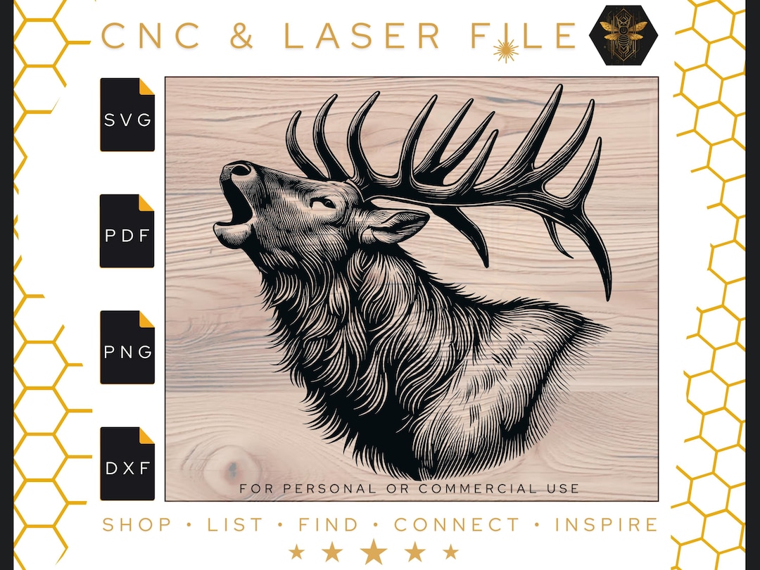 Elk Bugling Svg File | Elk Bugle SVG | Elk Calling Vector File | Elk ...