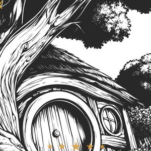 A Hobbit Home Detailed SVG | Round Door Home | Detailed Folk Art ...