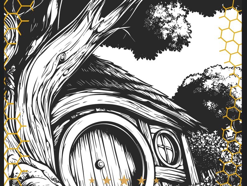 A Hobbit Home Detailed SVG Round Door Home Detailed Folk Art Digital ...