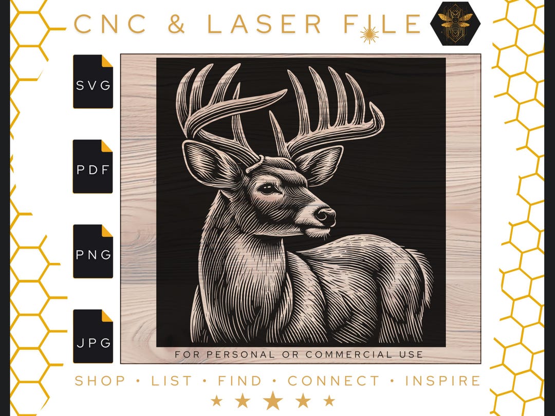 White Tail Deer Buck SVG File | Laser Cut Vector (digital Download) - Etsy