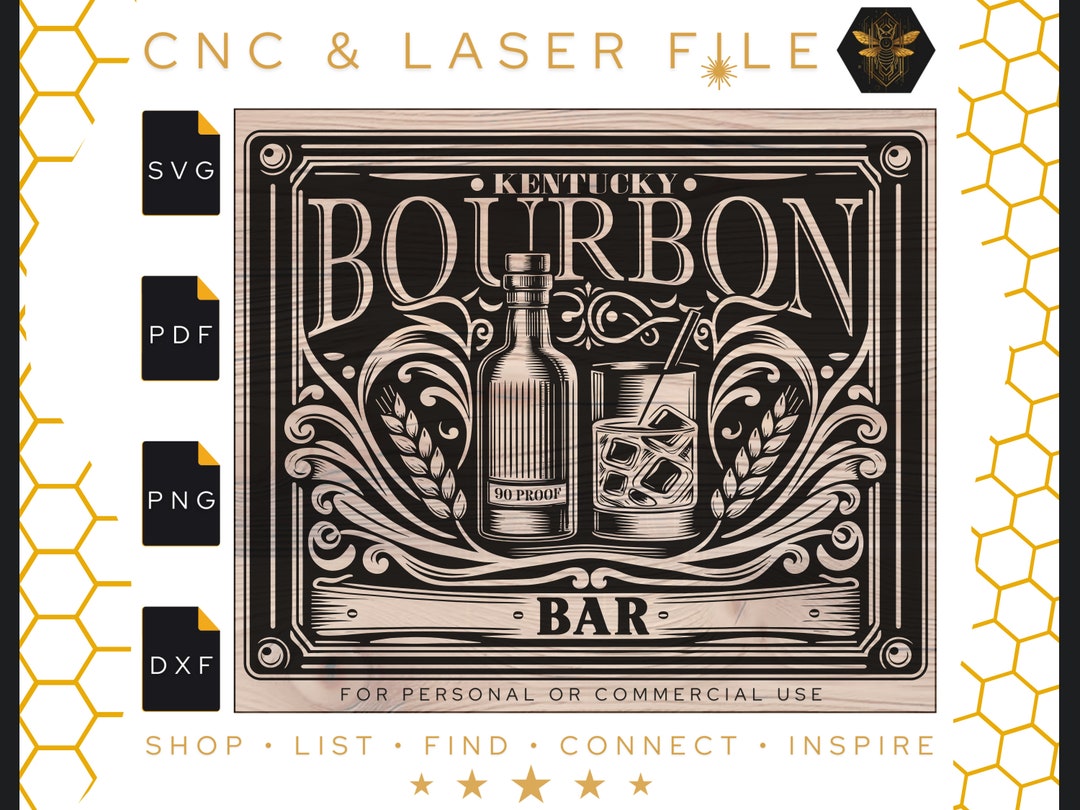 Kentucky Bourbon Bar Sign Svg | Whiskey Bar Decor | Whiskey | Bourbon ...