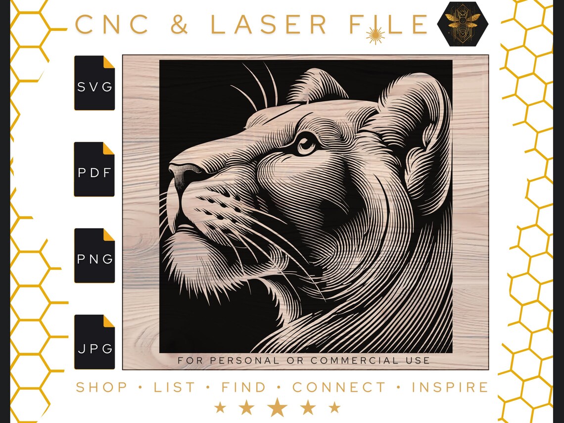 Lioness Digital Art High Detail Svg | Lioness SVG | Female Lion Vector ...