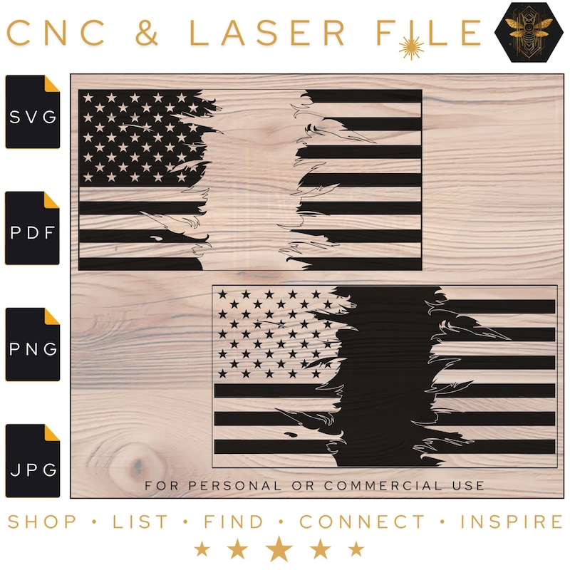 Tattered Flag Svg - Etsy