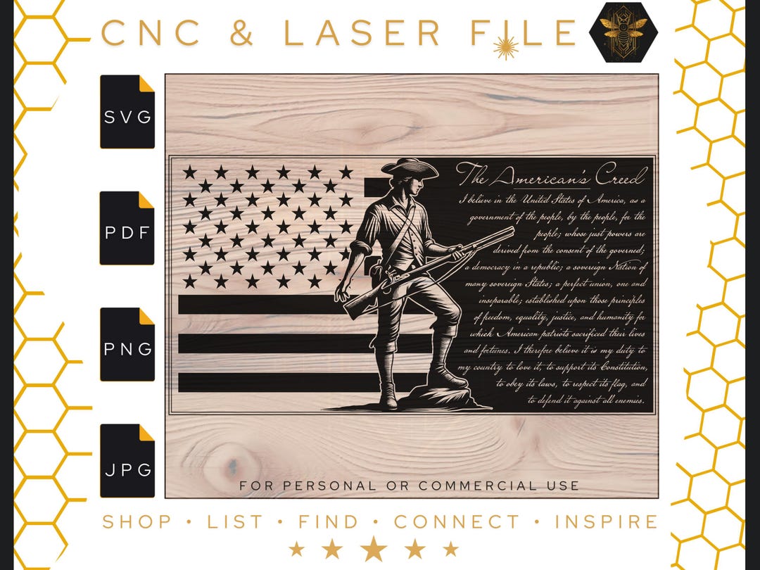 The American's Creed Detailed Patriot American Flag SVG | the Americans ...