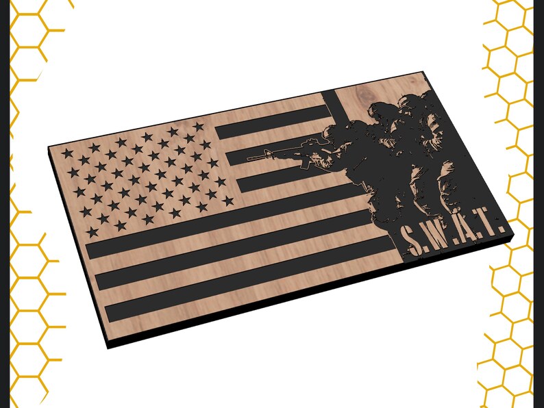 SWAT American Flag SVG | CNC Laser Cut File (digital Download) - Etsy