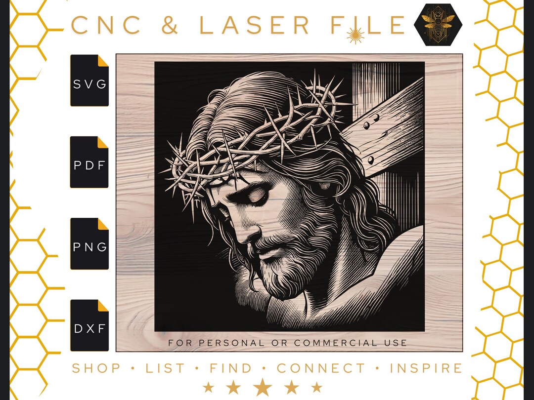 Christ on Cross SVG | Christian Laser Cut File (pdf, Png, Dxf) - Etsy