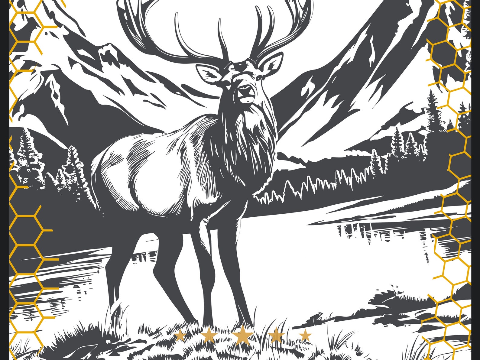 Elk Nature Vector File Elk in Nature SVG Elk Nature Scene File Elk ...