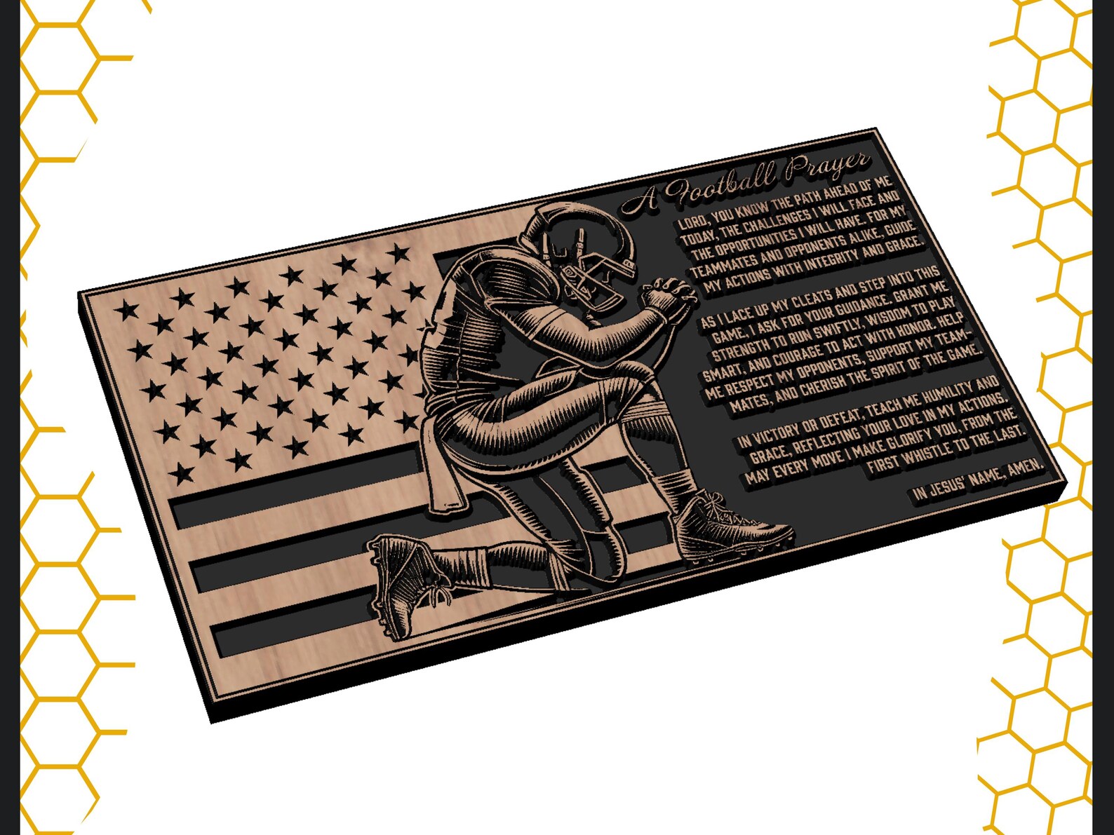 A Football Player's Prayer American Fag | CNC & Laser File | Football ...