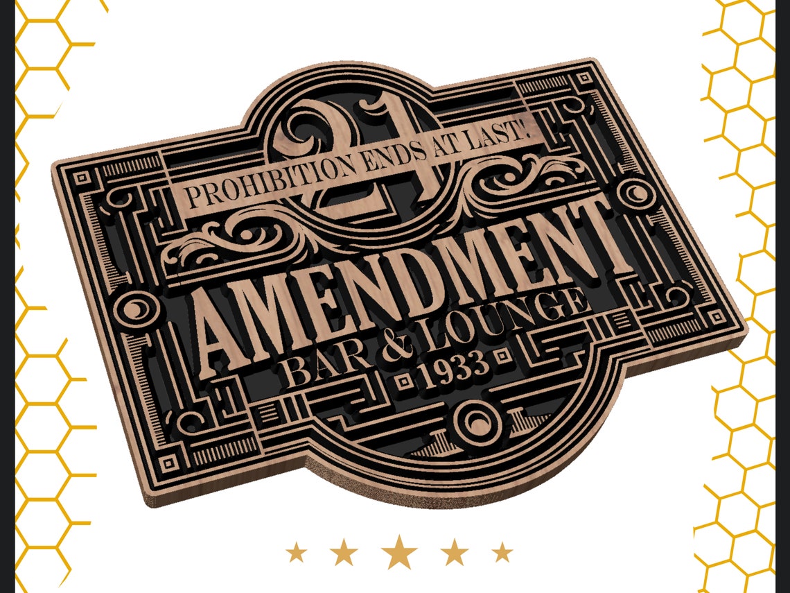 21st Amendment Bar & Lounge Sign Svg Prohibition Sign 21 Amendment Sign ...