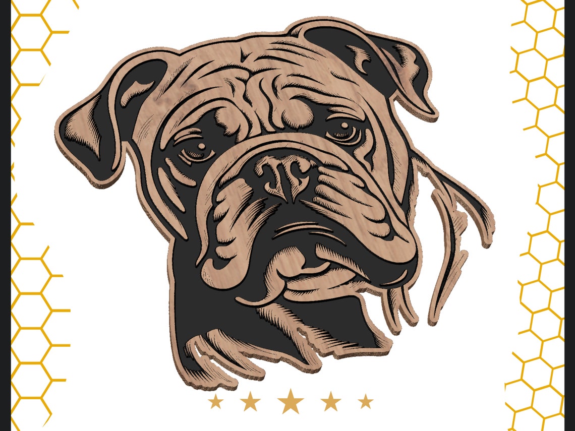 English Bull Dog Svg | English Bulldog | Bulldog File | Bulldog Vector ...