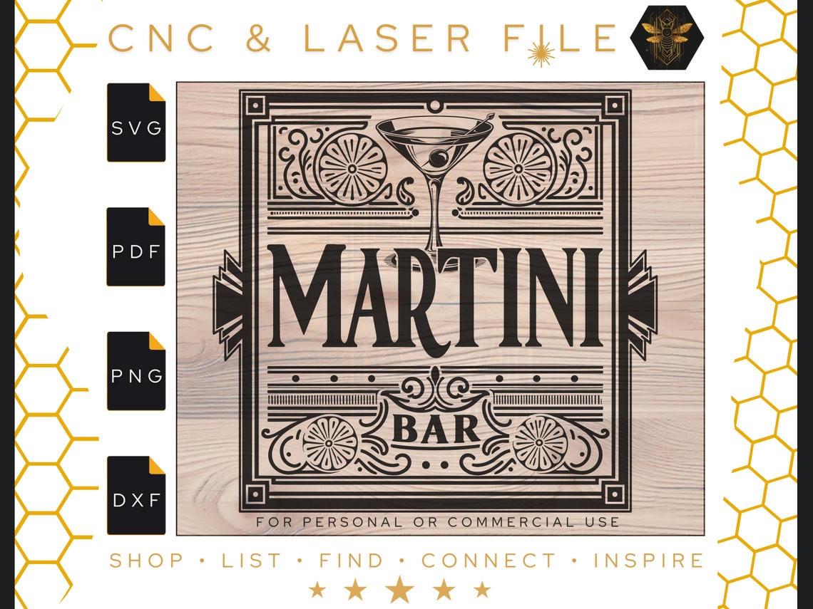 Martini Bar Sign | Home Bar Decor | Martini | Martini Bar File | Bar ...