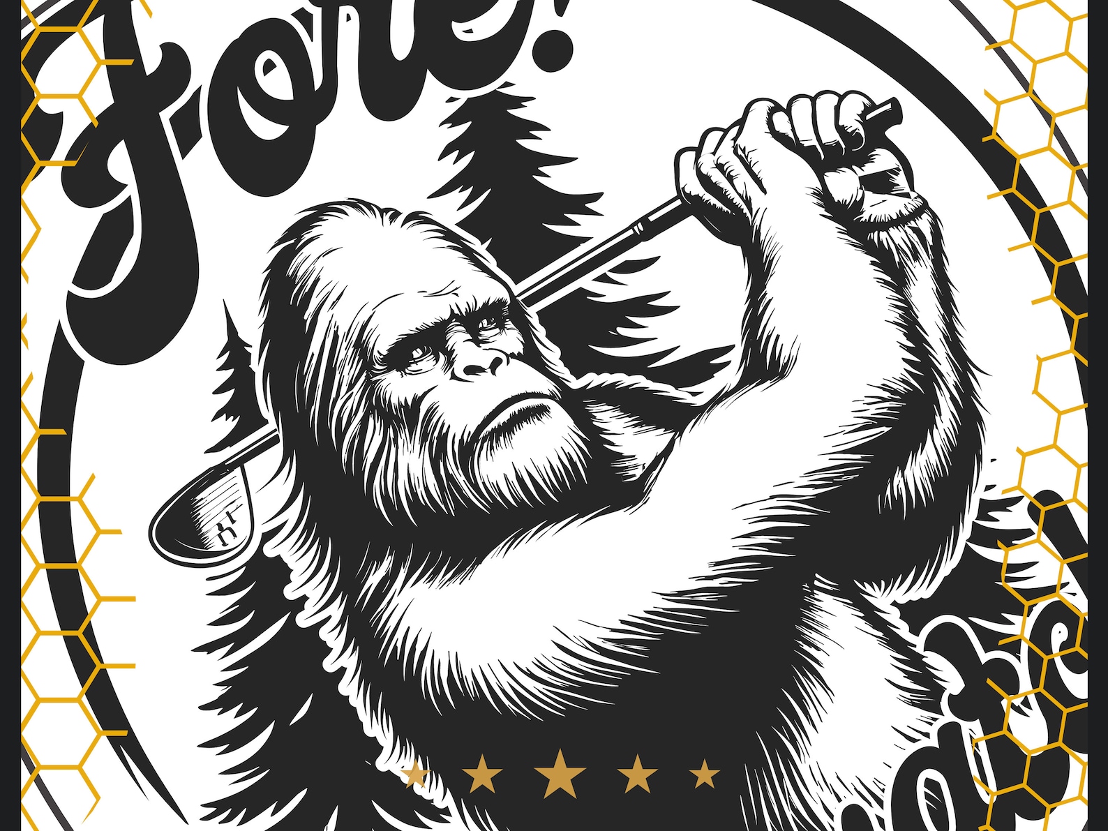 Fore Sasquatch Golfing Sign Big Foot Golfer Golf Svg Files Sasquatch ...