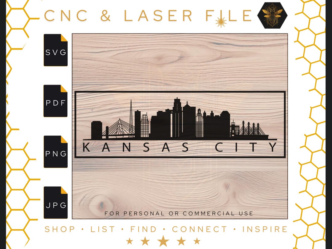 Kansas City Skyline SVG | Kansas City Missouri | Skyline Vector File ...
