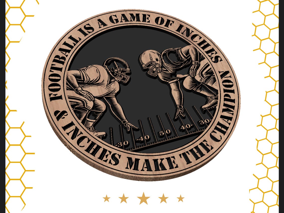 Football is a Game of Inches & Inches Make the Champion Quote Svg ...