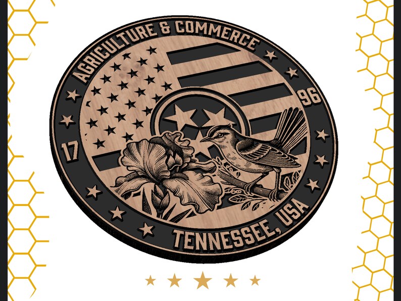 State of Tennessee Themed Svg Sign Round Flag Tennessee Svg State Motto ...