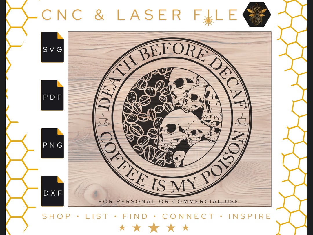 Coffee is My Poison | Death Before Decaf | Coffee Bar Sign | Home ...