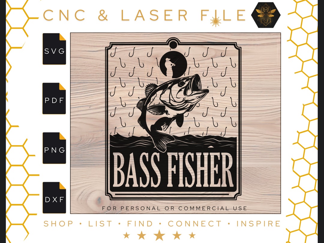 Bass Fisher Sign | Bass Fisher | Bass Fisher Svg Sign | Bass | Fishing ...
