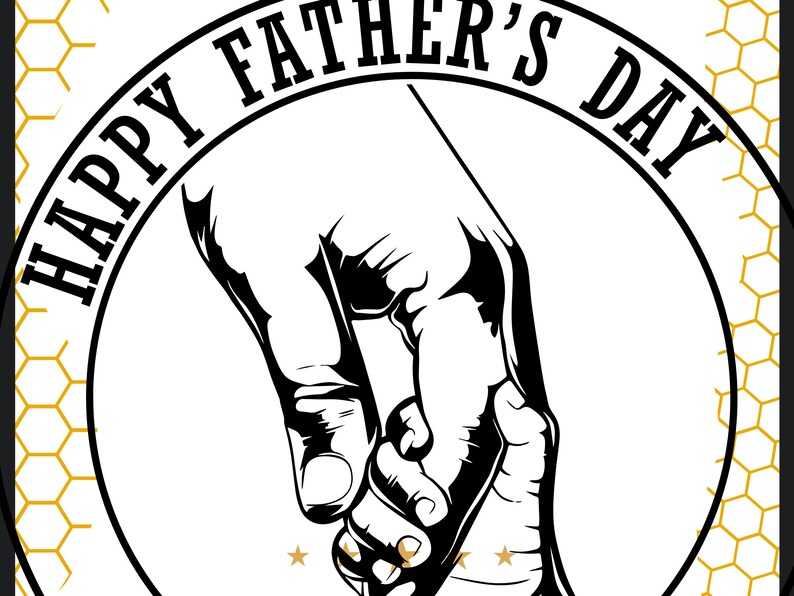 Happy Father's Day We Love You Round Vector File Dad and Child Holding ...