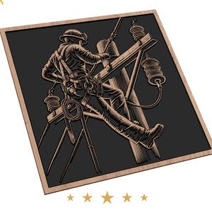 Detailed Lineman Black Background SVG | Lineman Detailed Svg | Lineman ...