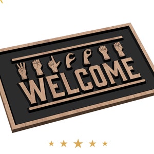 Welcome American Sign Language SVG Sign | ASL Alphabet Welcome | Sign ...