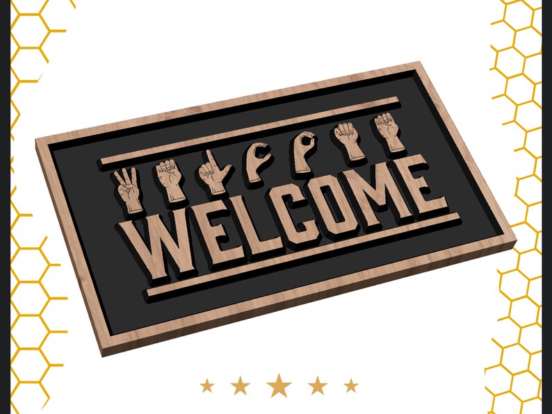 Welcome American Sign Language SVG Sign | ASL Alphabet Welcome | Sign ...