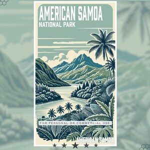 American Samoa National Park Color SVG and Black & White | American ...