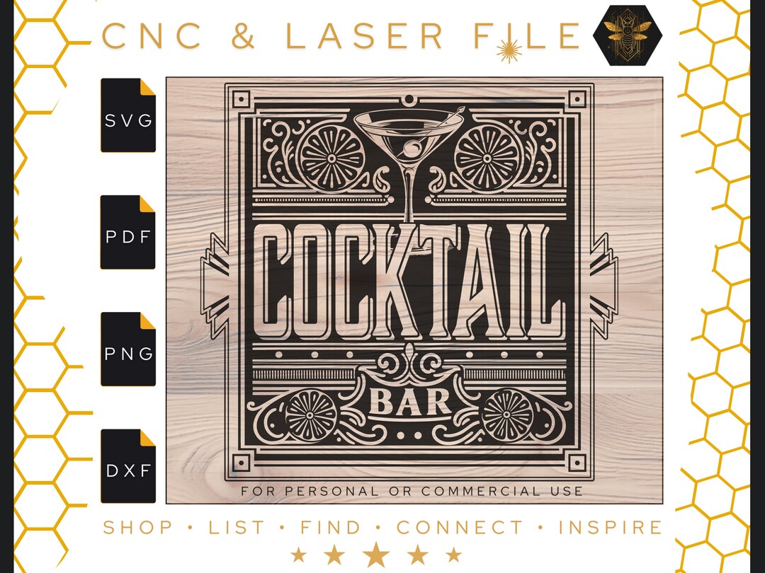 Cocktail Bar Sign | Home Bar Decor | Cocktail | Cocktail Bar File | Bar ...