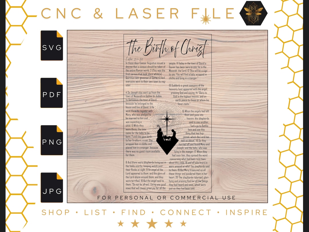 The Birth of Christ Luke 2 Narrative SVG Files | Digital Download ...