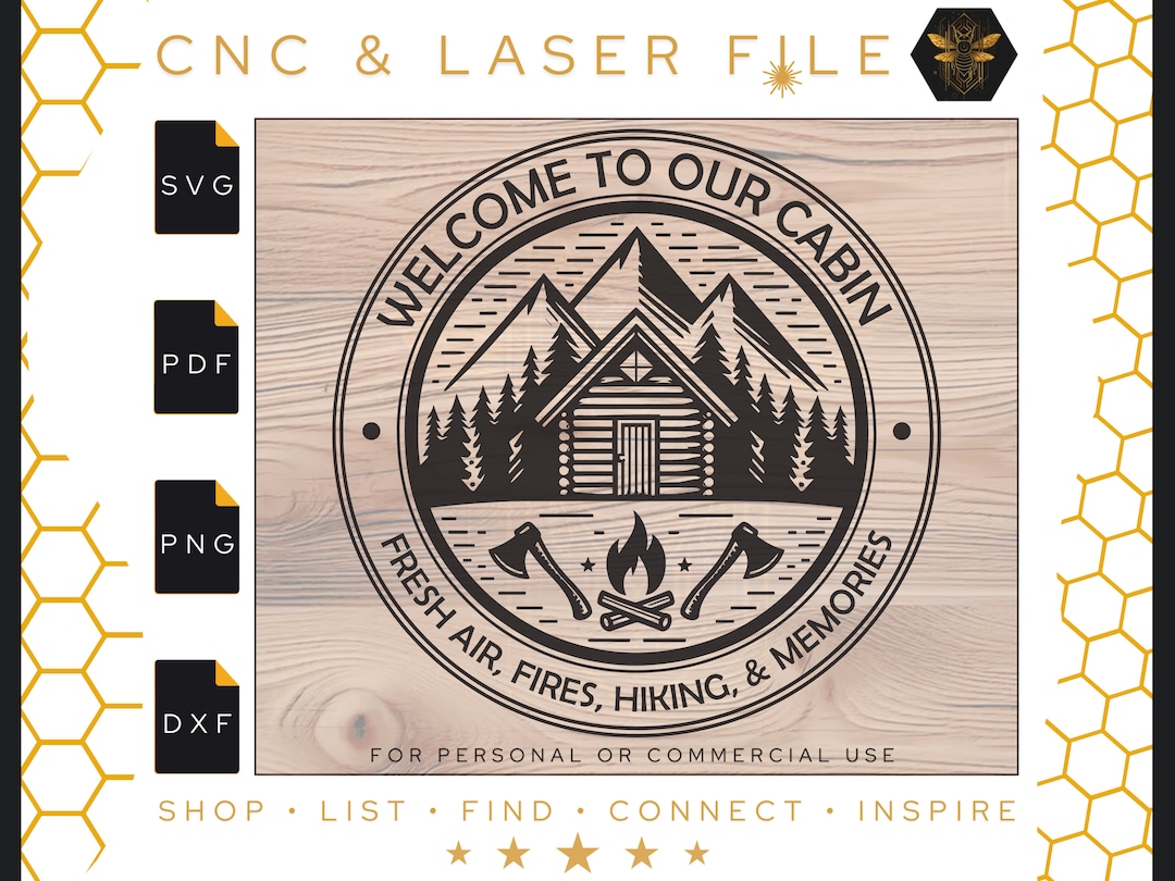Welcome to Our Cabin SVG Sign | Rustic Lodge Decor (digital Download ...