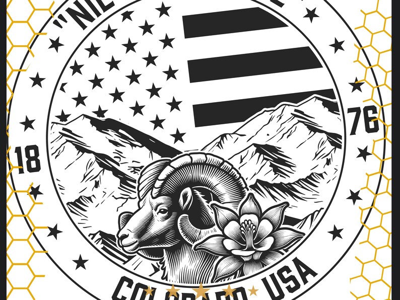 Colorado Flag SVG | Bighorn Sheep, State Motto (digital Download) - Etsy