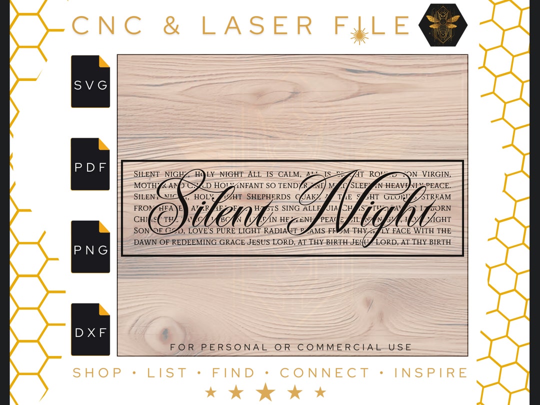 Silent Night Music SVG File | Christmas Music | Silent Night Wall Art ...