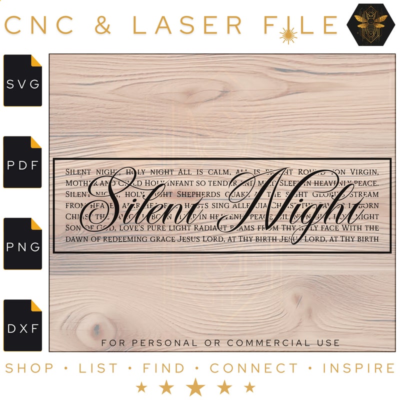 Silent Night Svg - Etsy