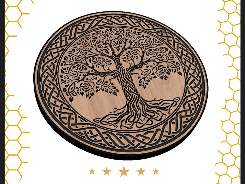 Celtic Tree of Life Round Vector Celtic Tree Svg Celtic Pattern Vector Wall Art Laser File ...