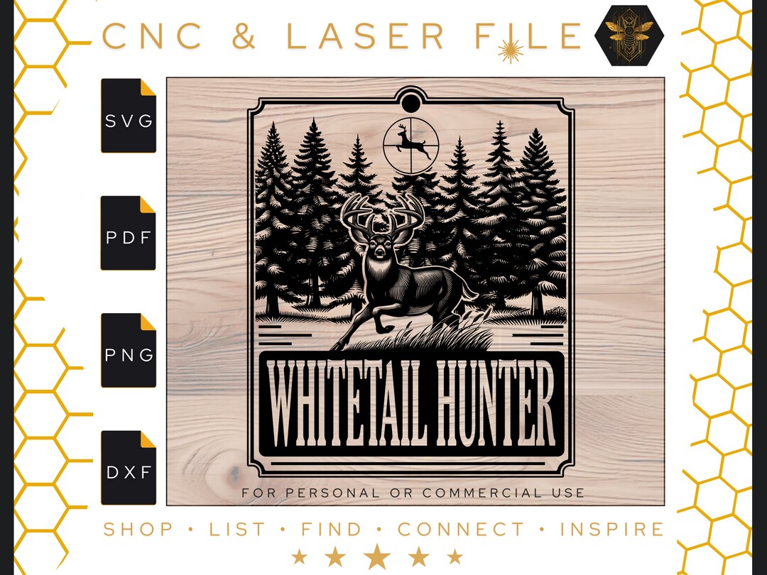 Whitetail Deer Hunter Sign | Deer Hunter | Deer Sign | White Tail ...