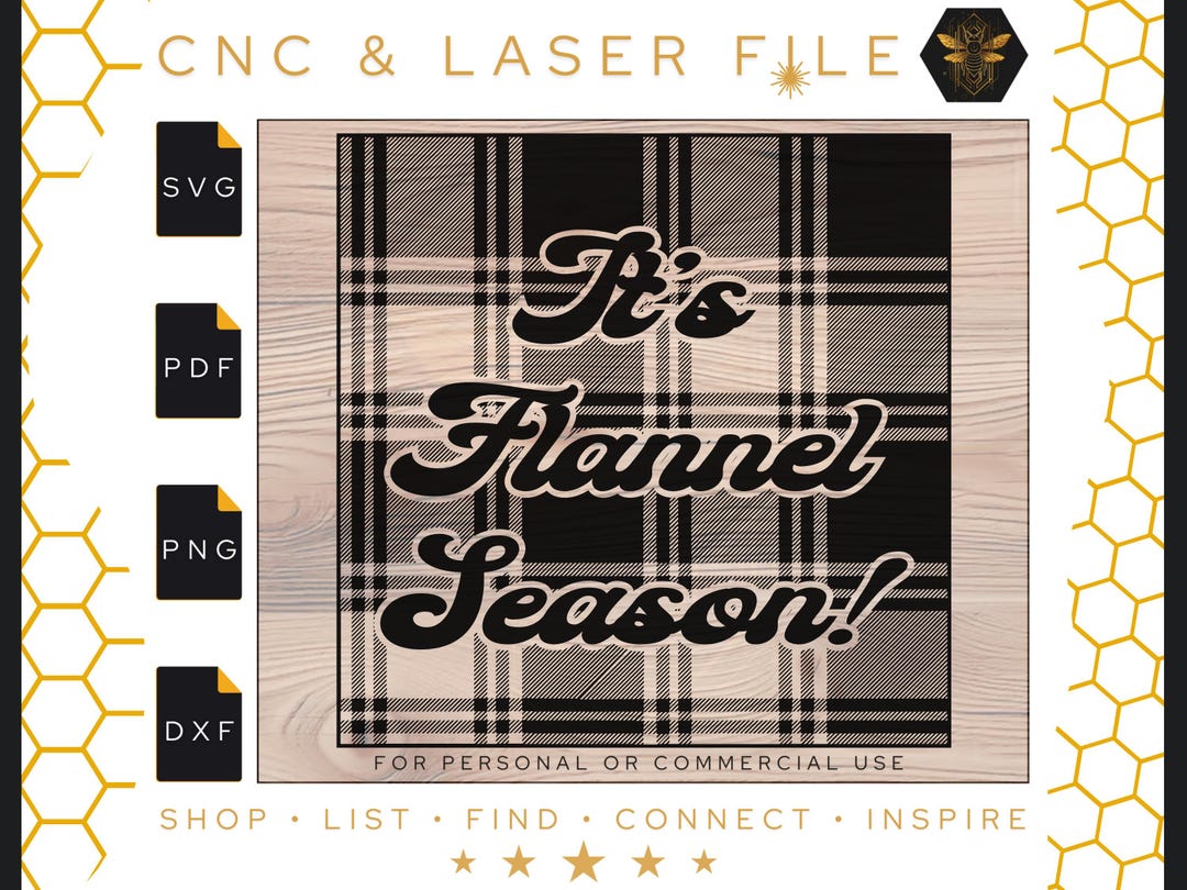 It's Flannel Season SVG | Fall Designs | Flannel Design | Black and ...